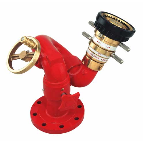 FP10611 Brass Round Handle Fire Monitor with Worm Gear | 3" Waterway ...